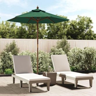vidaXL vidaXL Parasol de jardin avec m&acirc;t en bois vert 196x231 cm