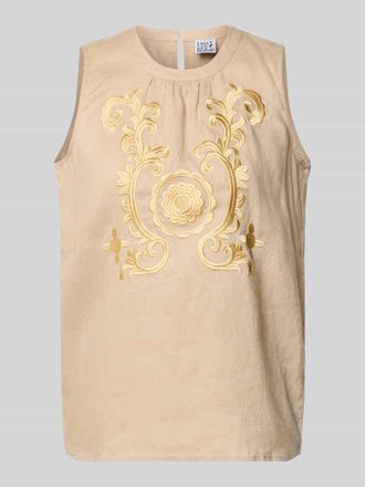 Emily van den Bergh Blusentop aus Leinen mit Stitchings