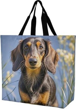 Generic Teckel Sac Cabas L&eacute;ger Sacs De Courses Grand Sac A Main Femmes Pour Plage Voyage Travail