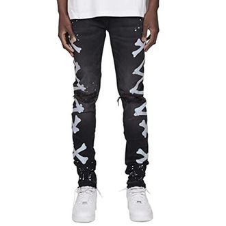 Generic Jeans Homme - Pantalon Denim Sport Homme Printemps Été Entraînement Musculation Coupe Confortable Respirant Moderne Urbain Polyvalent