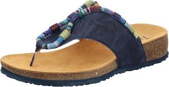 Think Damen JULIA chromfrei gegerbte nachhaltige Pantolette, INDIGO/KOMBI 8020