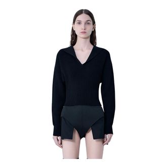 Rick Owens Femme, Pulls, Noir, Taille: 38 FR Dracu V Tricot Court