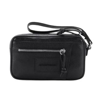 Emporio Armani Leder-Clutch - - Bags - Herren - Schwarzk - ONE SIZE