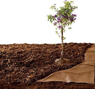 Bio Green Unkrautvlies 30m&sup2; Gartenvlies zur Beetabdeckung gegen Unkraut, Bio-Mulchvlies, wasserdurchl&auml;ssig und UV-best&auml;ndig, 70 g/m&sup2;, 3 x 10 m, braun