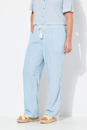 Ulla Popken Schlupfhose Streifenhose Rose Seersucker weites Bein