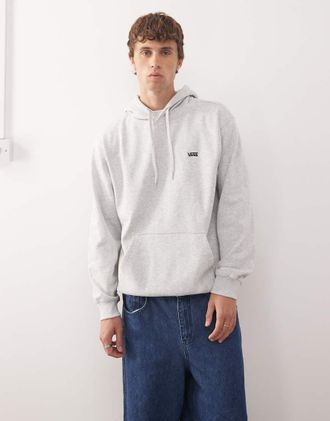 Vans Sweat à capuche ample avec logo sur le côté gauche de la poitrine - Gris chiné