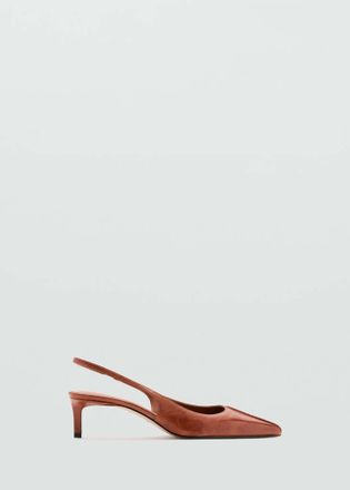 Mango Chaussures &agrave; talon kitten bout pointu cognac - Femme - 35 - MANGO
