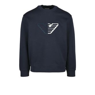 Emporio Armani Felpa Effetto Neoprene - - Sweatshirts & Hoodies - Herren - Blau - 2XL