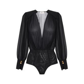 Elisabetta Franchi Damen, Oberteile, Schwarzk, SGr&ouml;&szlig;e