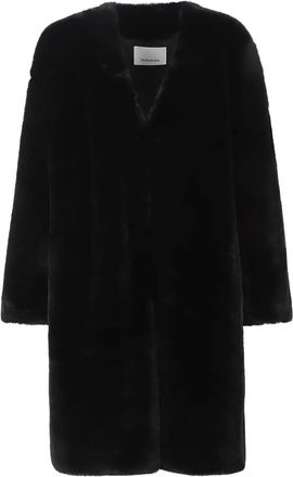 Frankie Shop Matera collarless coat - Schwarz