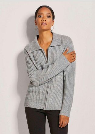 Madeleine Strickjacke Strickjacke mit Rei&szlig;verschluss