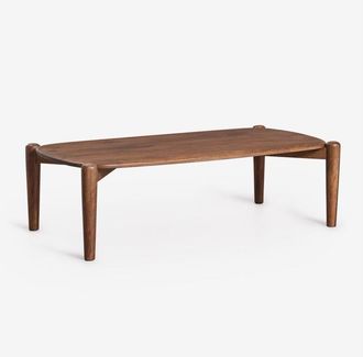 Sklum Sklum - Rechteckiger Couchtisch 120x60 cm aus Mangoholz Gina Dunkler Griff Holz