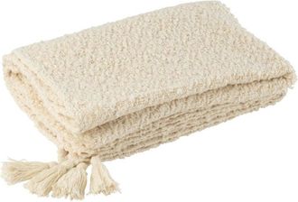 M&S Collection Plaid 130x180 cm en tissu coton crème