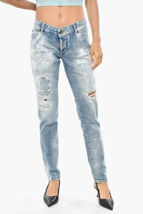 Dsquared2 Slim Fit Jeans JENNIFER Acid Wash Effect 14cm Dsquared2