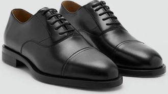 Mango Chaussures style richelieus cuir noir - Homme - 39 - MANGO MAN