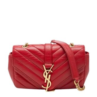 Saint Laurent Pre-owned Sac bandouli&egrave;re Monogram Baby Chain - Femme - Pre-owned - Rouge - Taille: ONE Size