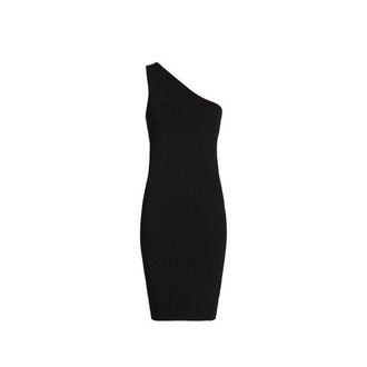 Guess kurzes Kleid in geripptem Netz - Schwarz