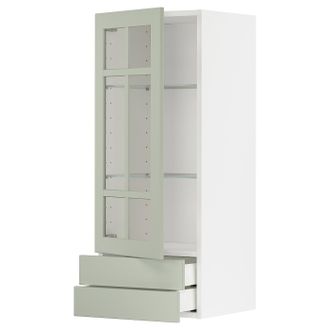 IKEA METOD / MAXIMERA Wandschr. mit Vitrinent&uuml;r/2 Schubl