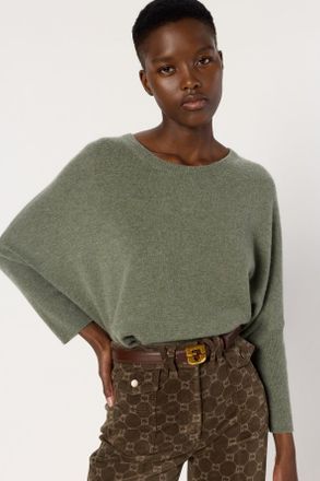 Gerard Darel Pull ample &agrave; col rond en cachemire - ERLINE - Kaki moyen