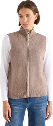 Cecil Damen 2515483 Weste mit Rippstruktur, Toffee Cream Melange, Small