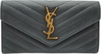Saint Laurent Pre-owned Cassandra Matelasse Long Wallet - Femme - Pre-owned - Noir - Taille: ONE Size