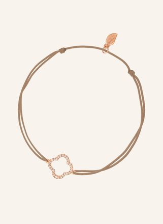 Leaf Freundschaftsarmband Clover Aus 18 Karat Ros&eacute;gold Mit Diamanten beige