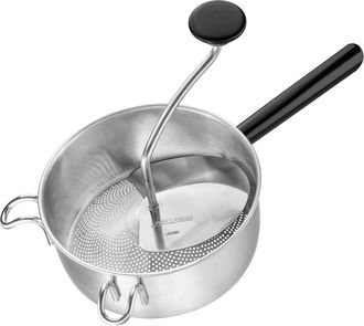 GEFU Passierger&auml;t FLOTTE LOTTE | Edelstahl Passierm&uuml;hle mit 2-mm-Lochung, 1,5 l Volumen & Abstreiffunktion, K&uuml;chenklassiker f&uuml;r Gem&uuml;se, Obst & P&uuml;ree