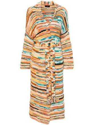 Alanui manteau Maduray &agrave; motif en intarsia - Orange
