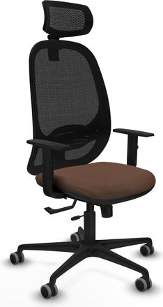 Piqueras y Crespo Schreibtischstuhl mit 1D-Armen, h&ouml;henverstellbare Lendenwirbelst&uuml;tze und h&ouml;henverstellbares Kopfteil und Neigungsverstellung, ausgestattet mit Syncro/