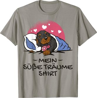 Jimbeels Schlafshirt Schlafen M&auml;dchen Jungen Dackel Mein S&uuml;&szlig;e Tr&auml;ume T-Shirt
