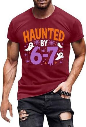 Generico T-shirt pour homme avec col rond &agrave; manches courtes style hawa&iuml;en Halloween Costume de carnaval T-shirt r&eacute;tro m&eacute;di&eacute;val pour vacances et loisirs Hiphop 