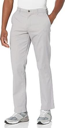 Amazon Essentials Pantalon chino extensible, style décontracté, coupe classique Homme, Gris, 29W / 29L