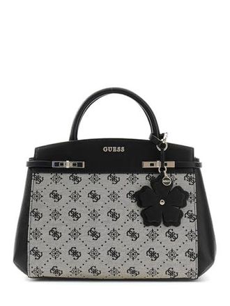 Guess sac &agrave; main sac &agrave; &eacute;paule bandouli&egrave;re Melinda Logo Tri Compartment Satchel Black Logo noir