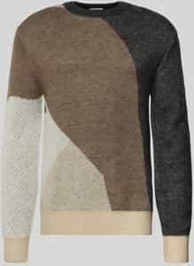 Casual Friday Strickpullover mit Woll-Anteil und Rundhalsausschnitt