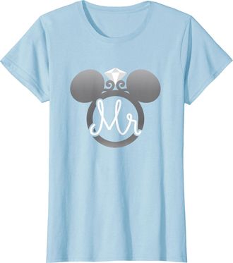 Disney Mickey Mouse Diamond Wedding Ring Husband Groom Mr T-Shirt