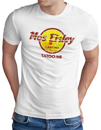 OM3 Mos-Eisley-Cantina-Tatooine T-Shirt - Herren - Best Bar in The Universe Vintage Style - Wei&szlig;, 5XL