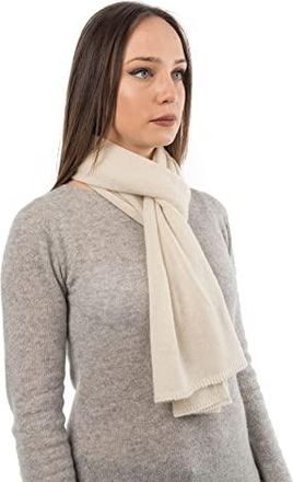 DALLE PIANE CASHMERE &Eacute;charpe 100% cachemire - Made in Italy - Femme/Homme, Couleur: Cr&egrave;me, Taille unique