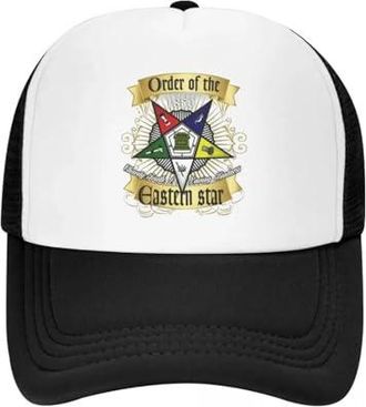 Generic Casquette Trucker personnalis&eacute;e avec embl&egrave;me de lOrdre l&Eacute;toile dOrient (OES) pour Hommes et Femmes Ajustable Style Adulte Casquette Baseball Papa acti
