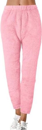 Generic Legging dhiver en polaire &eacute;paisse et &eacute;lastique pour femme - Pantalon isotherme pour temps froid, rose, L