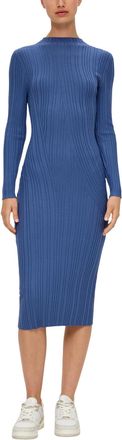 s.Oliver Geripptes Midikleid aus Viskosemix