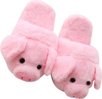 BESPORTBLE Pantoufles Chaudes Antidérapantes Peluche Rose Forme Cochon pour Femmes Confortables et Agréables pour Intérieur Hivernal