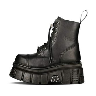 New Rock Nomada Schwarze Lederschuhe von Hoher Qualit&auml;t - - Shoes - Damen - Schwarzk - 42 EU