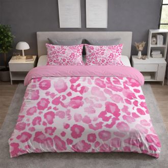 Generic Bettw&auml;sche 240 x 260 cm - Bettbezug Angenehm Leicht Atmungsaktiv - Modedrucke Mikrofaser 3teilig Set mit Kissenbez&uuml;ge 80x80 cm Nahtlos Tiere Leoparden