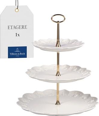 Villeroy & Boch Toys Delight Royal Classic Etagere, dekorative Etagere f&uuml;r Kekse, Geb&auml;ck und kleine Kuchenst&uuml;cke aus Premium Porzellan, wei&szlig;