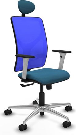 Piqueras y Crespo B&uuml;rostuhl f&uuml;r Lendenwirbels&auml;ule, verstellbar, mit wei&szlig;en und schwarzen Armlehnen und festem Kopfteil, ausgestattet mit 3 Positionen und Schneideschaum