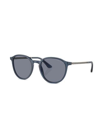 Giorgio Armani Sonnenbrille mit rundem Gestell - Blau