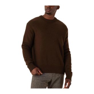 Selected Slharne LS Knit Relaxed Wool Crew Neck - - Knitwear - Herren - Braun - S
