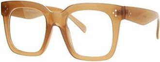 Juicy Orange Lunettes super surdimensionn&eacute;es avec verres transparents et monture carr&eacute;e &eacute;paisse, peau, Taille unique