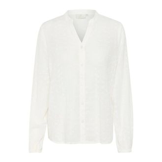 Kaffe Femme, Blouses et Chemises, Blanc, Taille: 42 FR Chemisier Simple &agrave; Col en V
