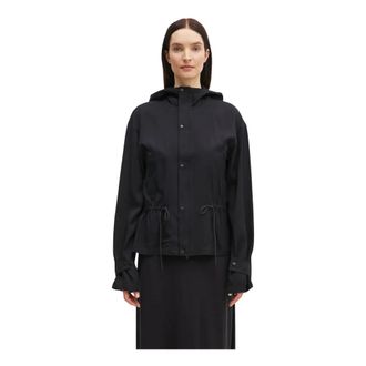 Yohji Yamamoto Rayon Twill Kapuzenoberteil - - Jackets - Damen - Schwarzk - M